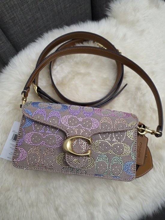 Coach | Bags | Coach Tabby Rainbow Crystal Signature Jacquard Shoulder ...